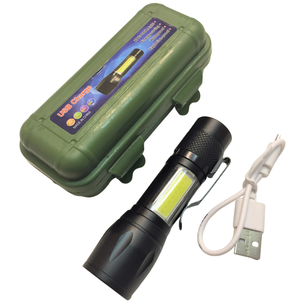Mini Rechargeable LED Flashlight: 5 Modes, USB Charged